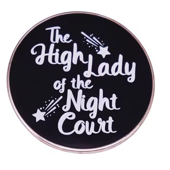 Jewelry | Acotar Pin Feyre Pin Night Court Pin Black And White Round ...